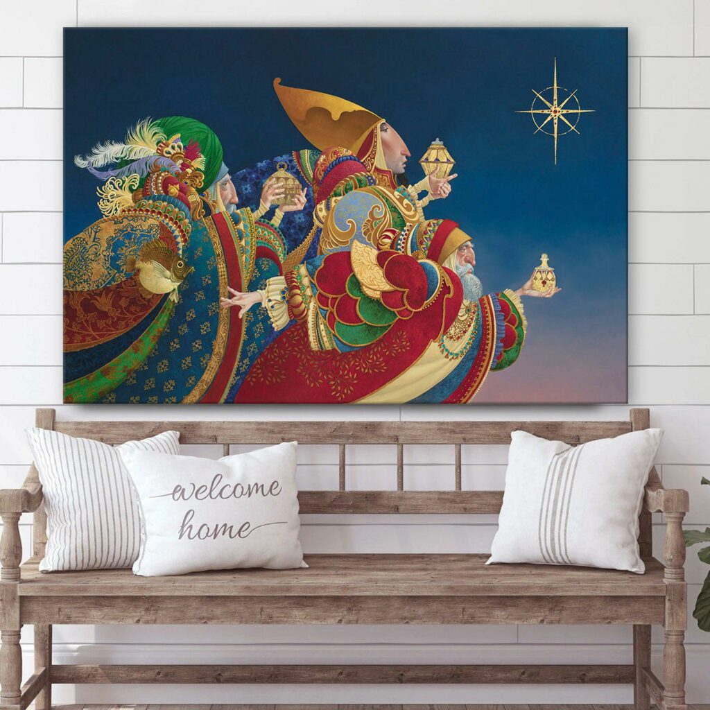 God Jesus Gives Hand Wall Art, We Three Kings Canvas Wall Art Christian ...