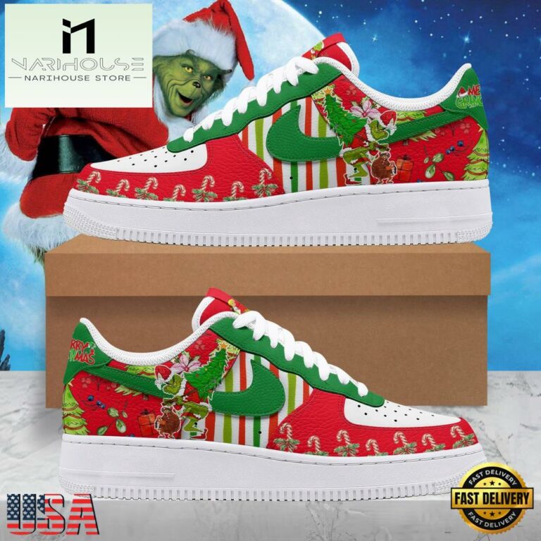 Grinch Santa Merry Christmas Air Force 1 Shoes , Running Sneakers Shoes ...