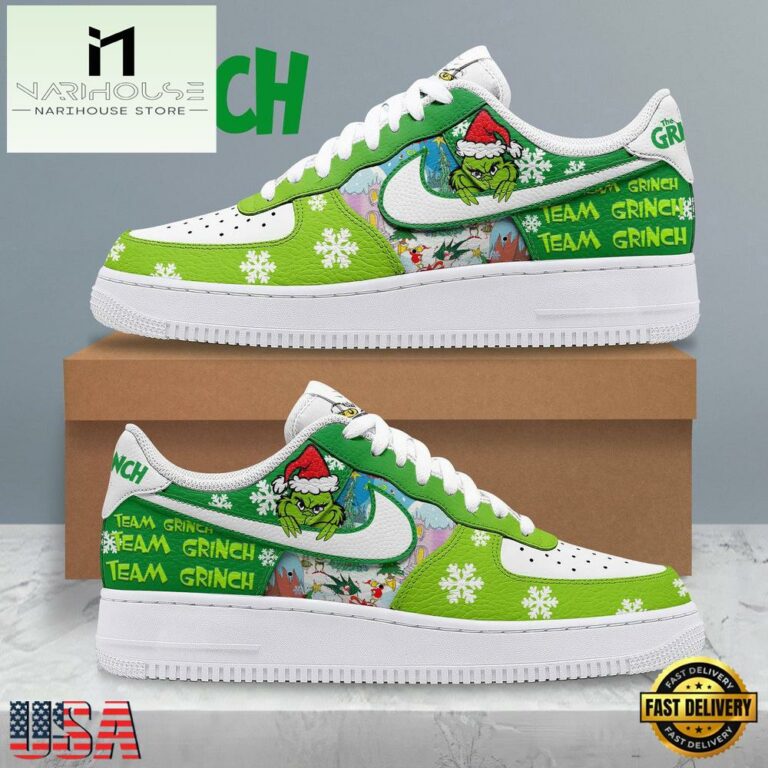 Team Grinch Merry Christmas Air Force 1 Shoes , Running Sneakers Shoes ...