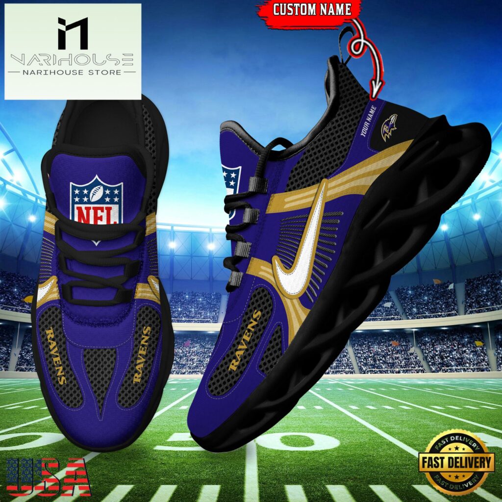 NFL Baltimore Ravens Logo Football Team New Design Max Soul Shoes ...