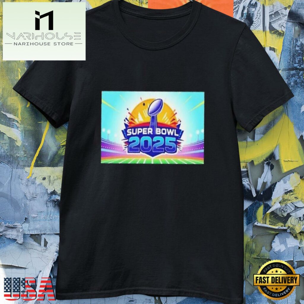 NFL Super Bowl 2025 Trophy Logo New Design T Shirt , Gift For NFL Fans