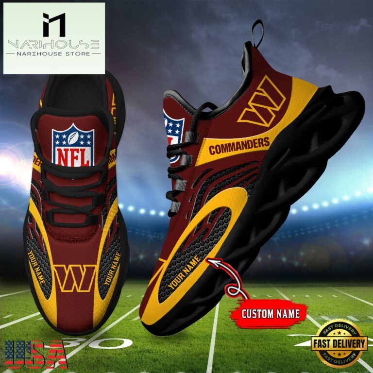 NFL Custom Name Washington Commanders New Design Max Soul Shoes ...