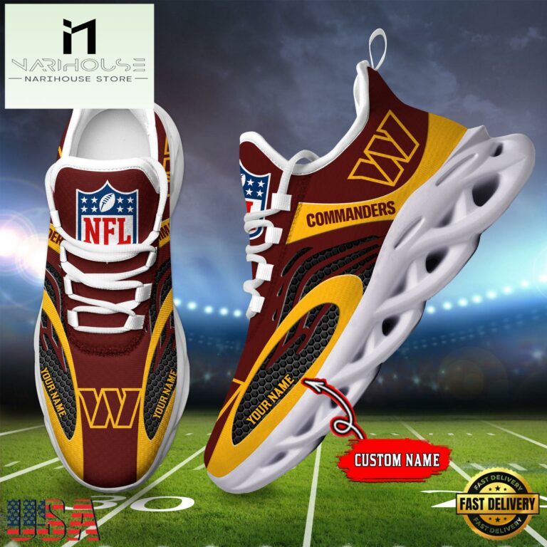 NFL Custom Name Washington Commanders New Design Max Soul Shoes ...