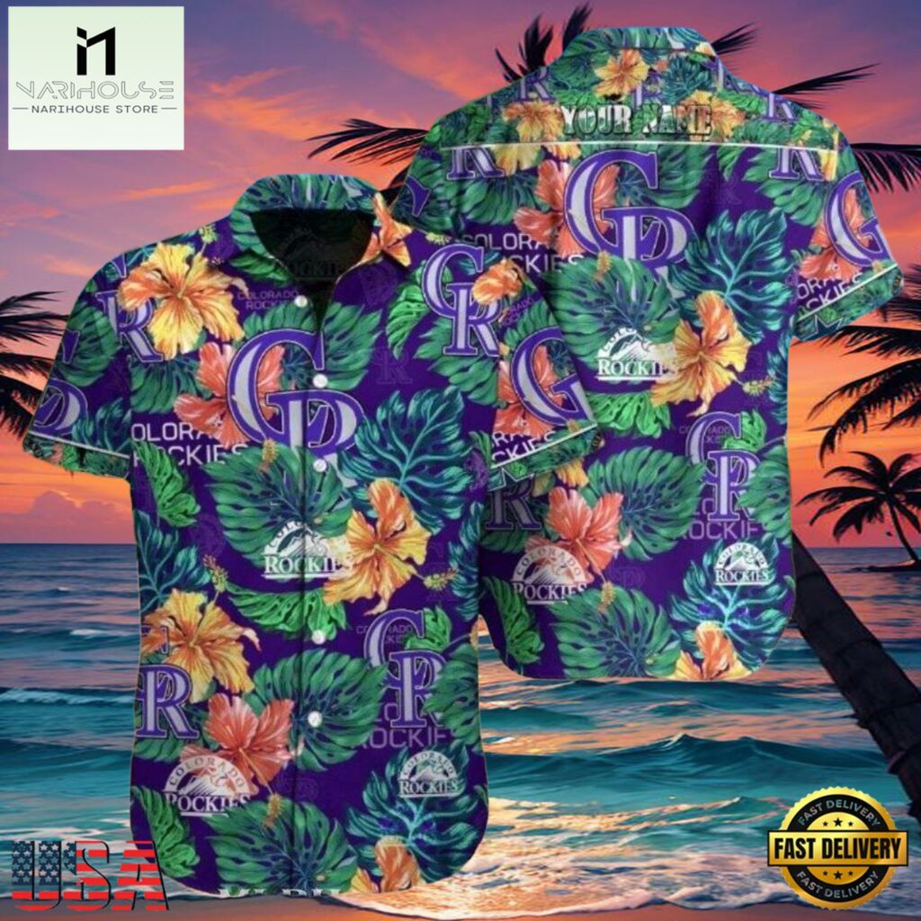 MLB Rockies Blue Polynesian Pattern Hot Summer Aloha Shirt , Hot Summer ...