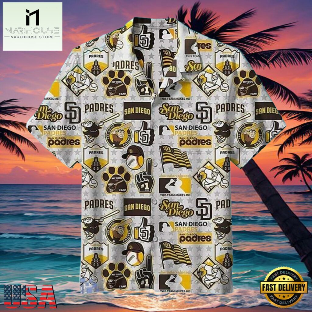 MLB San Diego Padres Montage Collage Tropical Shirt New Design ...
