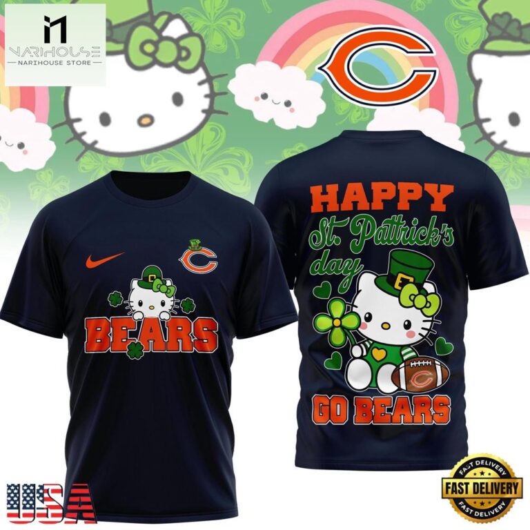 NFL Chicago Bears x Hello Kitty St Patrick Day New 2026 3D Shirt